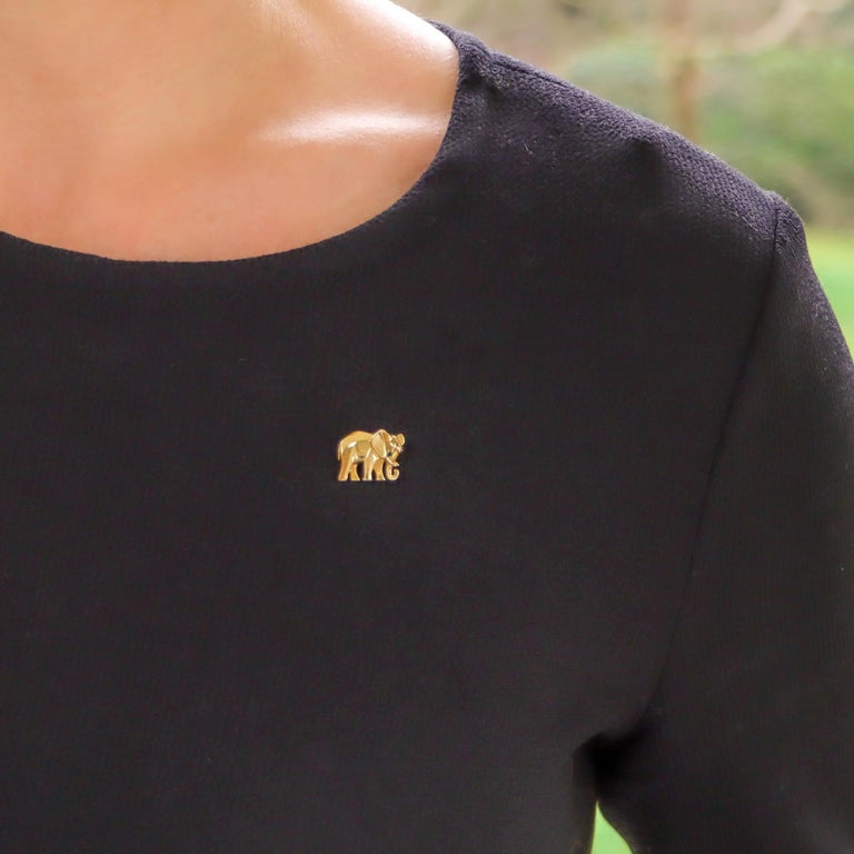 Vintage Cartier Ruby and Emerald Elephant Pin Set in 18k Yellow Gold at ...