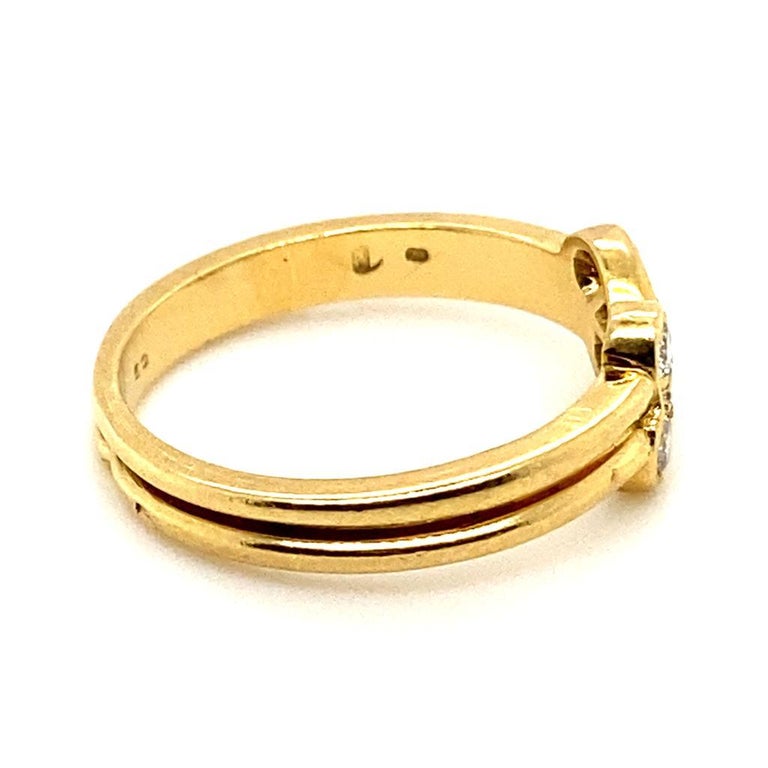 Vintage Cartier Six Stone Diamond Love Heart Ring 18 Karat Yellow Gold ...