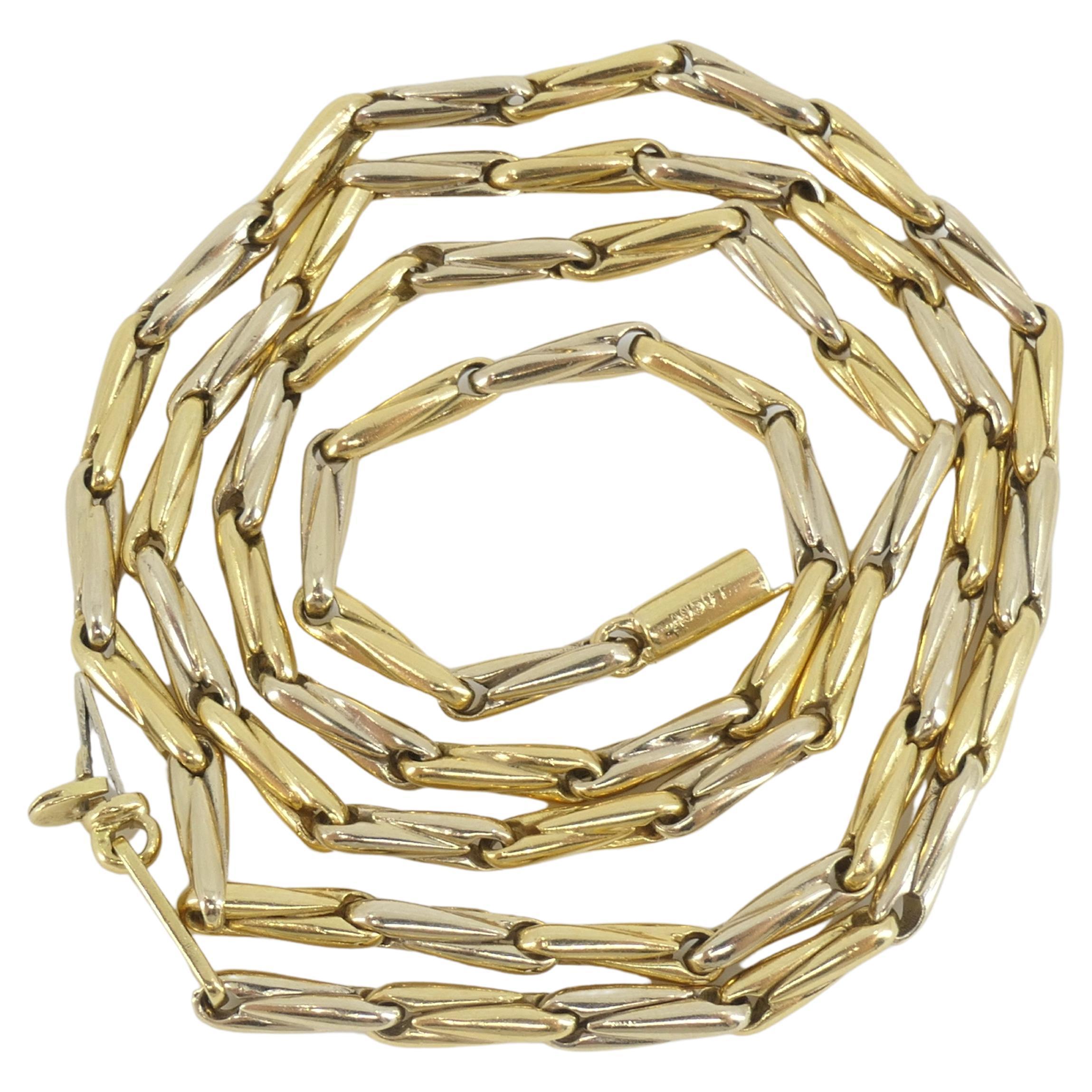 Vintage Cartier Two-Tone Gold Chain Necklace Barleycorn Link Shorter at ...