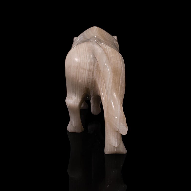 Vintage Carved Bull, English, White Onyx, Ornamental Display Figure ...