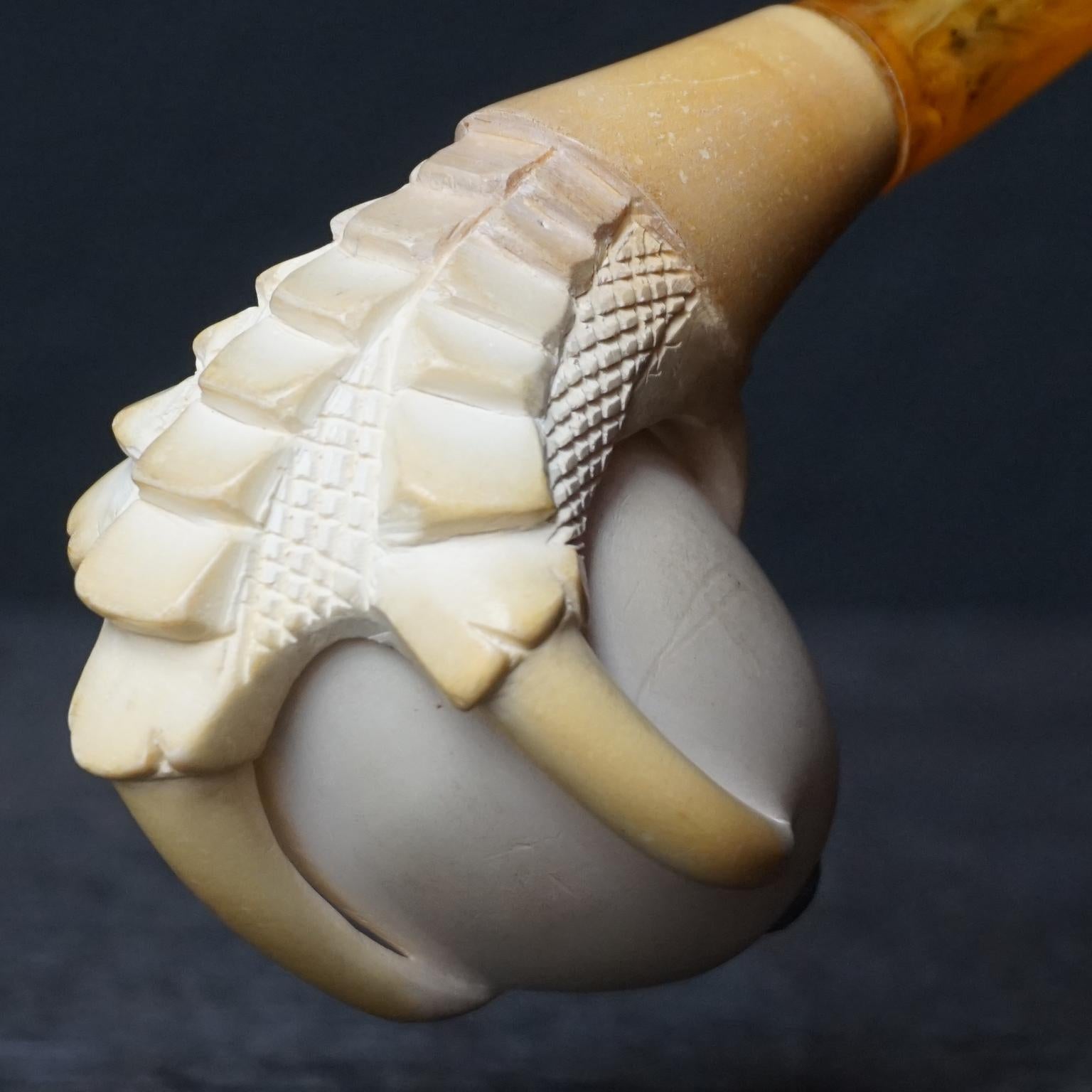 Vintage Carved Meerschaum Birds Talon and Egg Pipe in Case at 1stDibs ...