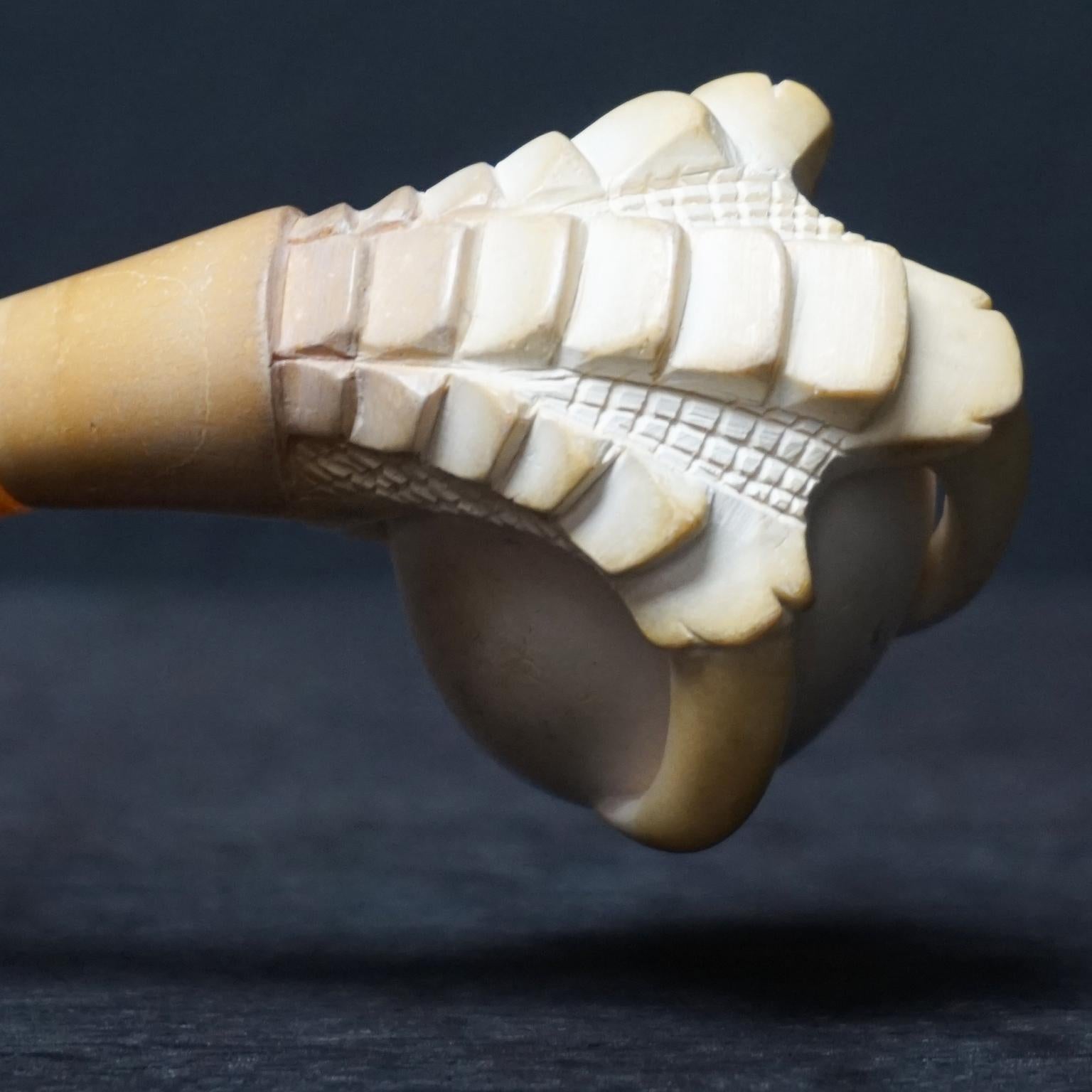 Vintage Carved Meerschaum Birds Talon and Egg Pipe in Case at 1stDibs ...