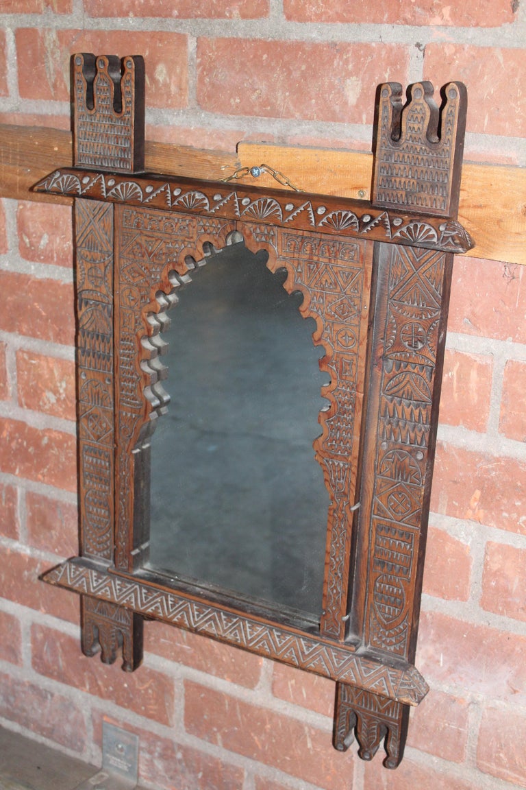 Vintage Carved Moroccan Mirror at 1stDibs