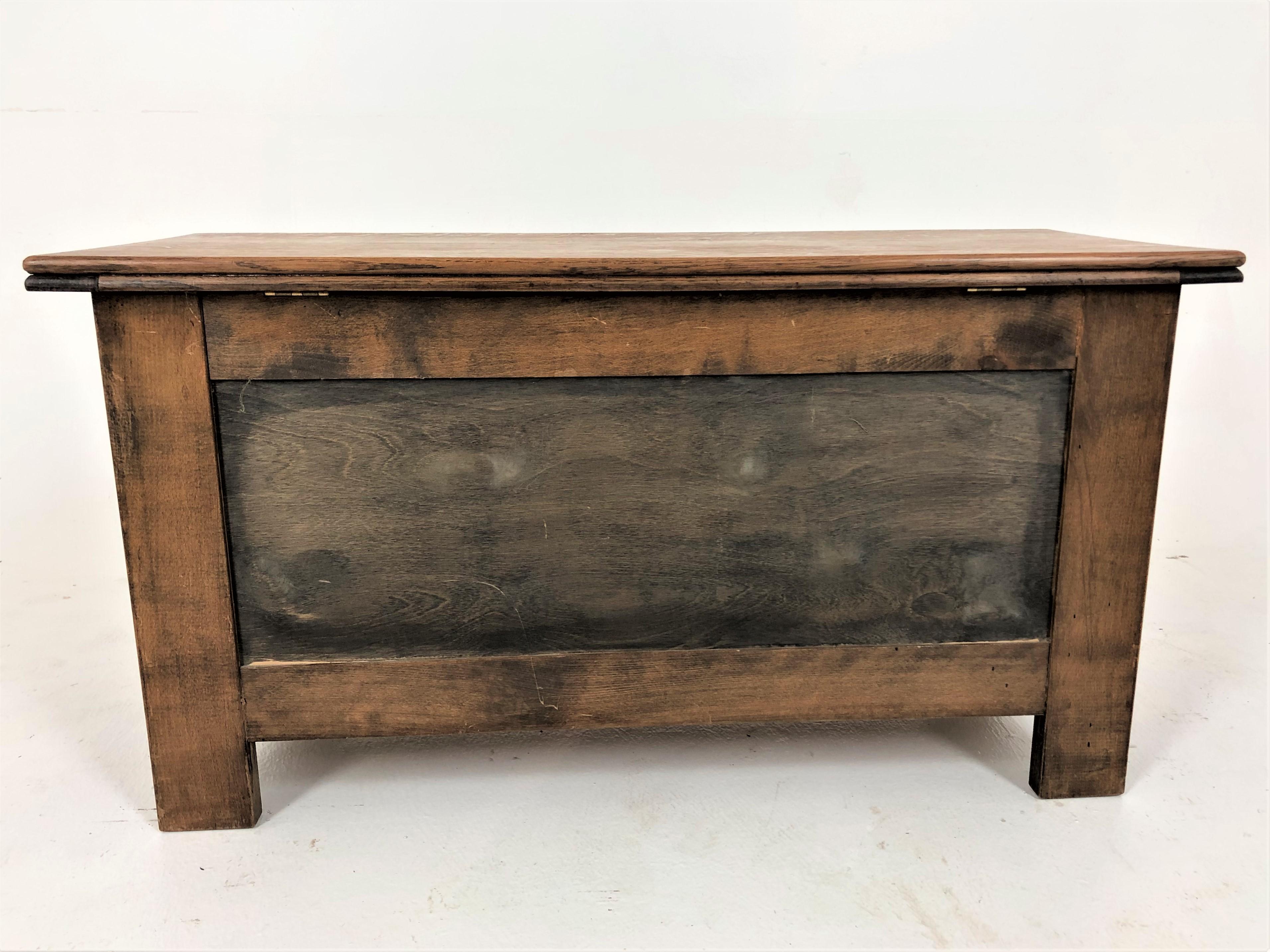 Vintage Carved Oak Linen Fold Blanket Box, Table, Trunk, Scotland 1930 ...