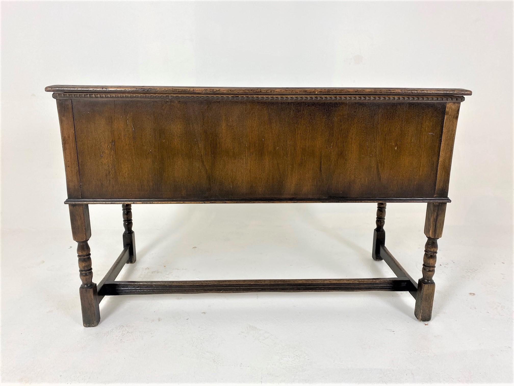 Vintage Carved Oak Writing Desk, Drawers, Jaycee Furniture, England ...