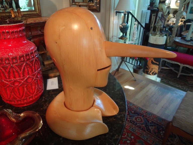 Vintage Carved Wood Pinocchio Sculpture For Sale at 1stDibs | pinocchio ...