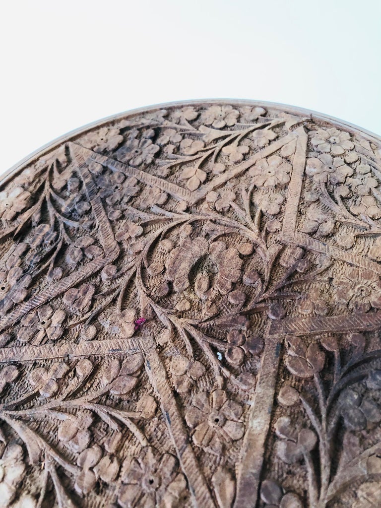 Vintage Carved Wood Plant Stand For Sale at 1stDibs