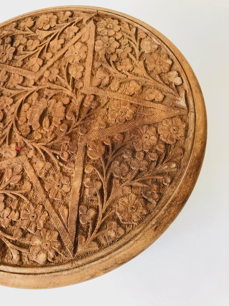 Vintage Carved Wood Plant Stand For Sale at 1stDibs
