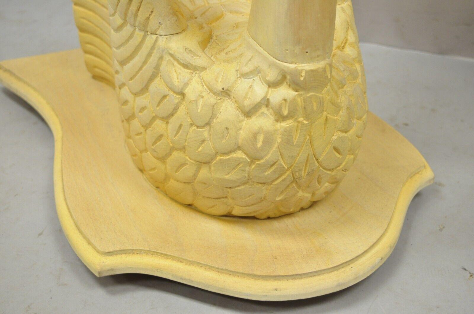 Vintage Carved Wood Regency Style Swan Bird Double Pedestal Table Base ...