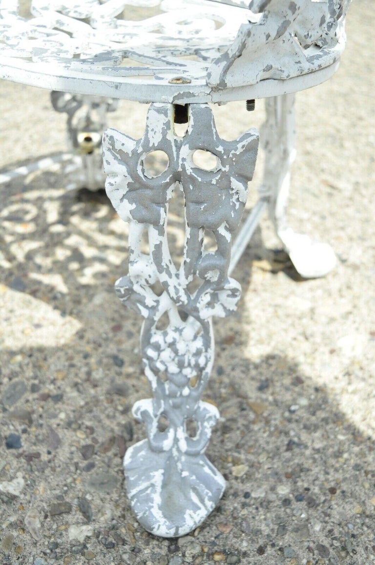 Vintage Cast Aluminum Grape and Vine Leaf Outdoor Garden Chair Set with ...