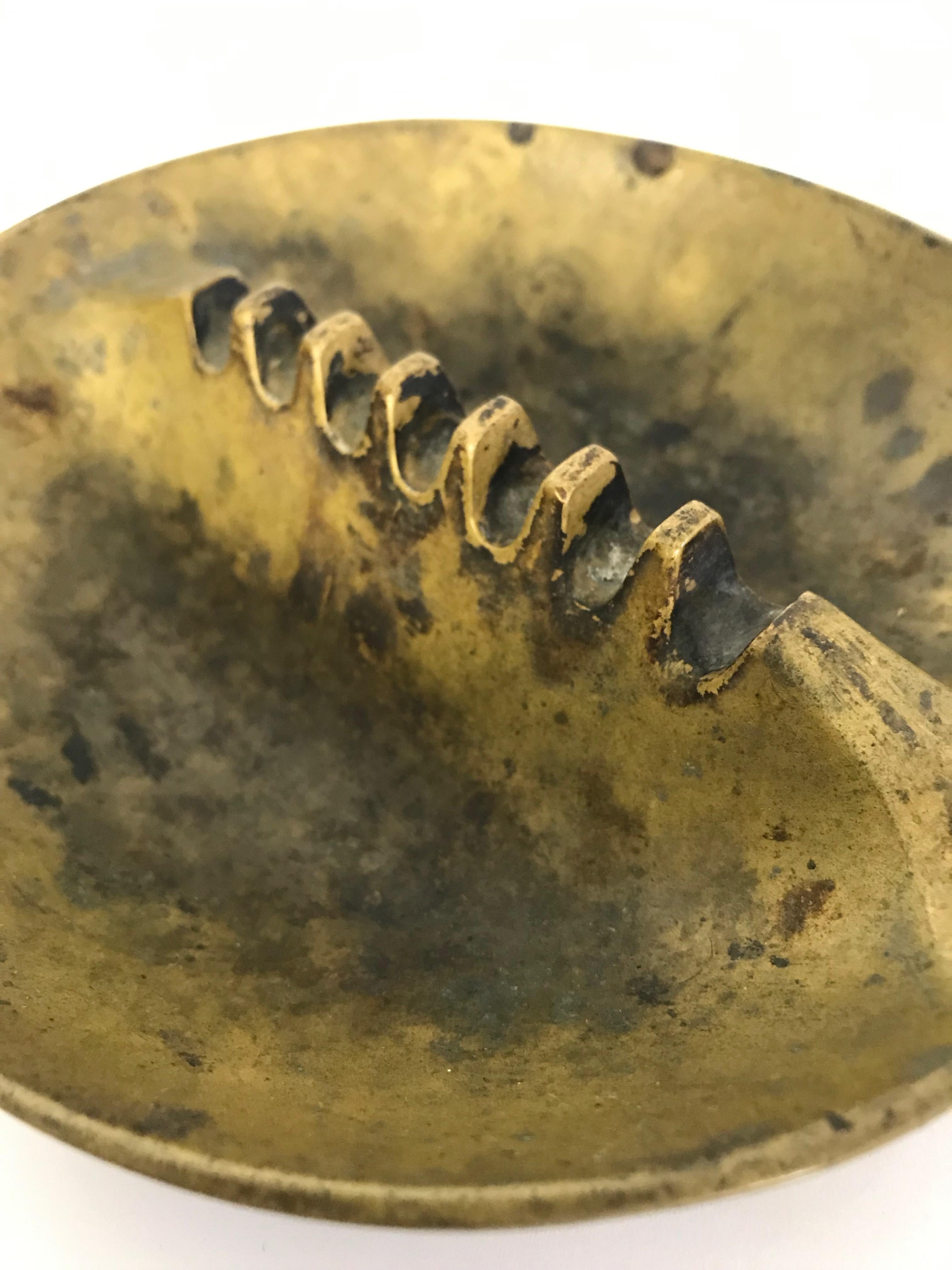 Vintage Cast Brass Ashtray at 1stDibs