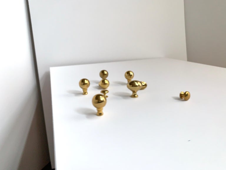 Vintage Cast Brass Baldwin Mid-Century Modern Knob Set, Cabinet Handles ...