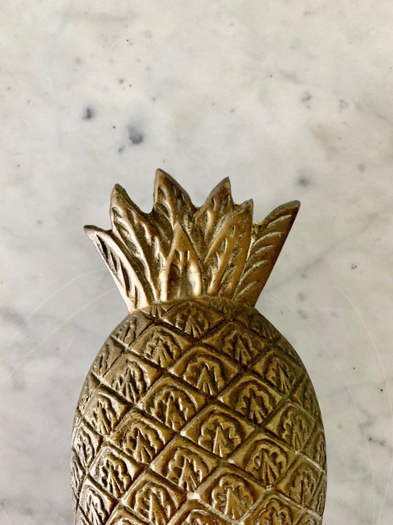 Vintage Cast Brass Pineapple Door Knocker For Sale at 1stDibs