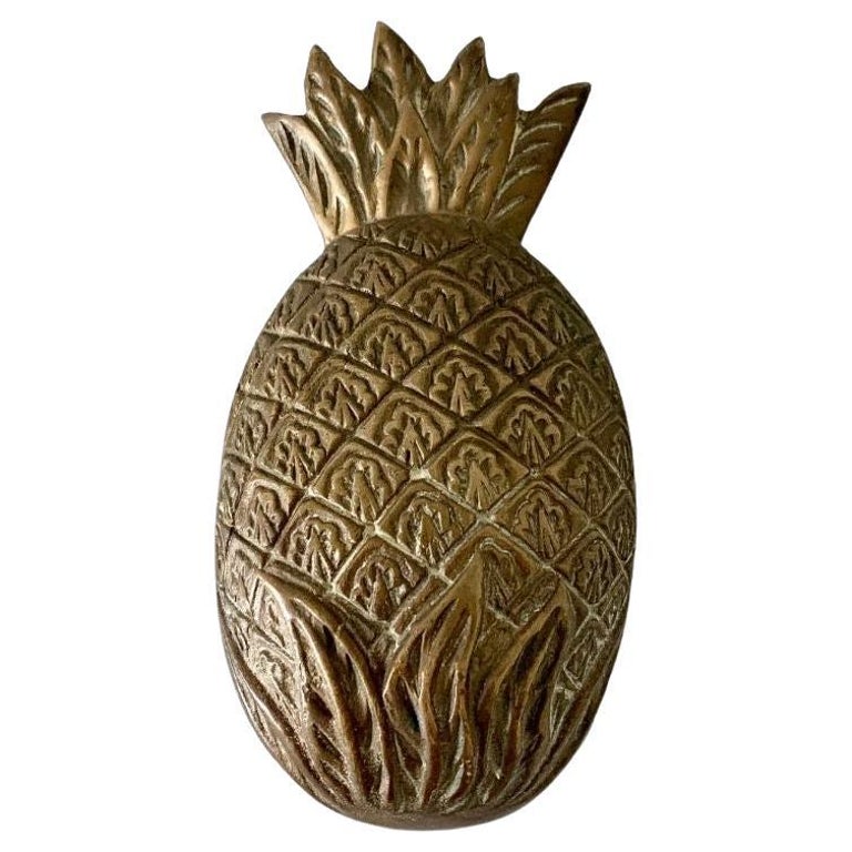 Vintage Cast Brass Pineapple Door Knocker For Sale at 1stDibs