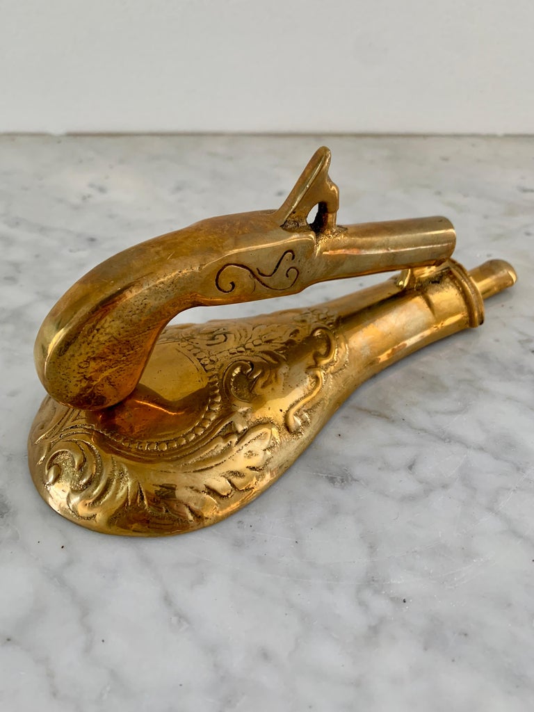 Vintage Cast Brass Pistol Gun Door Knocker For Sale at 1stDibs