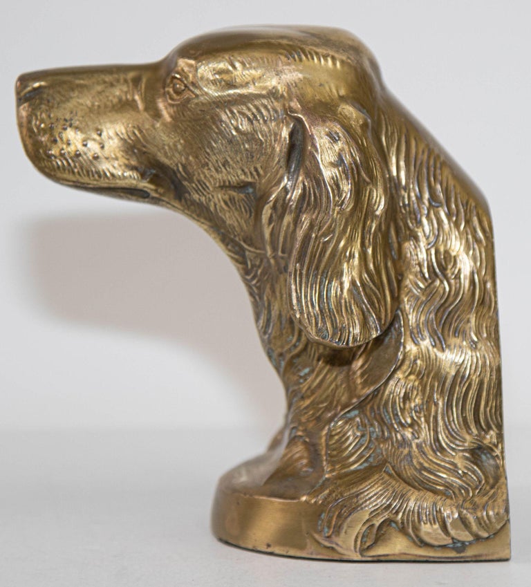 Vintage Cast Brass Sculpture of Beagle Dog Bust Bookend Paperweight For ...