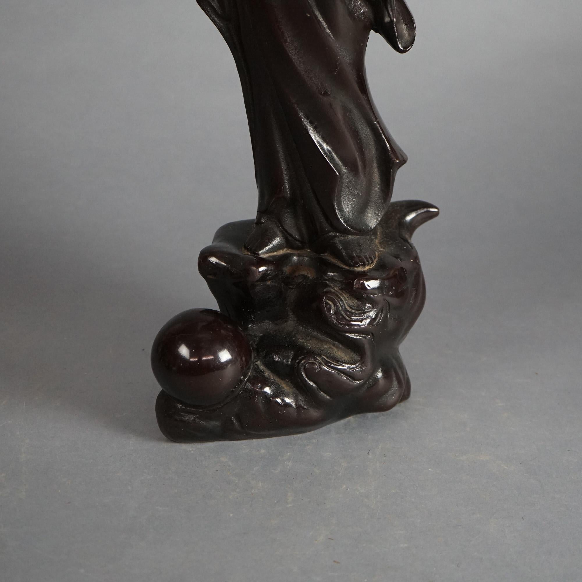 Vintage Cast Bronze Statue of Guanyin, The Chinese Goddess of ...