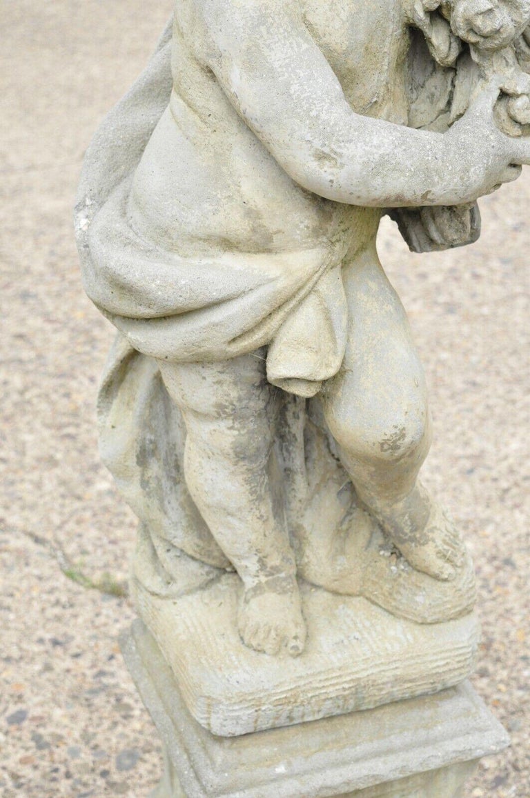 Vintage Cast Concrete Four Seasons Cherub Garden Statue Ornament on ...
