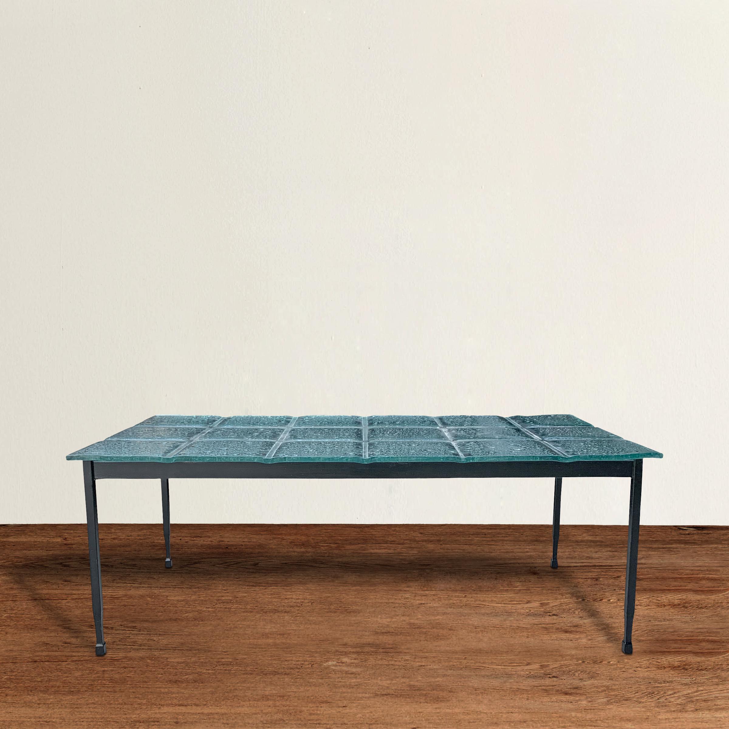 Vintage Cast Glass Low Table at 1stDibs