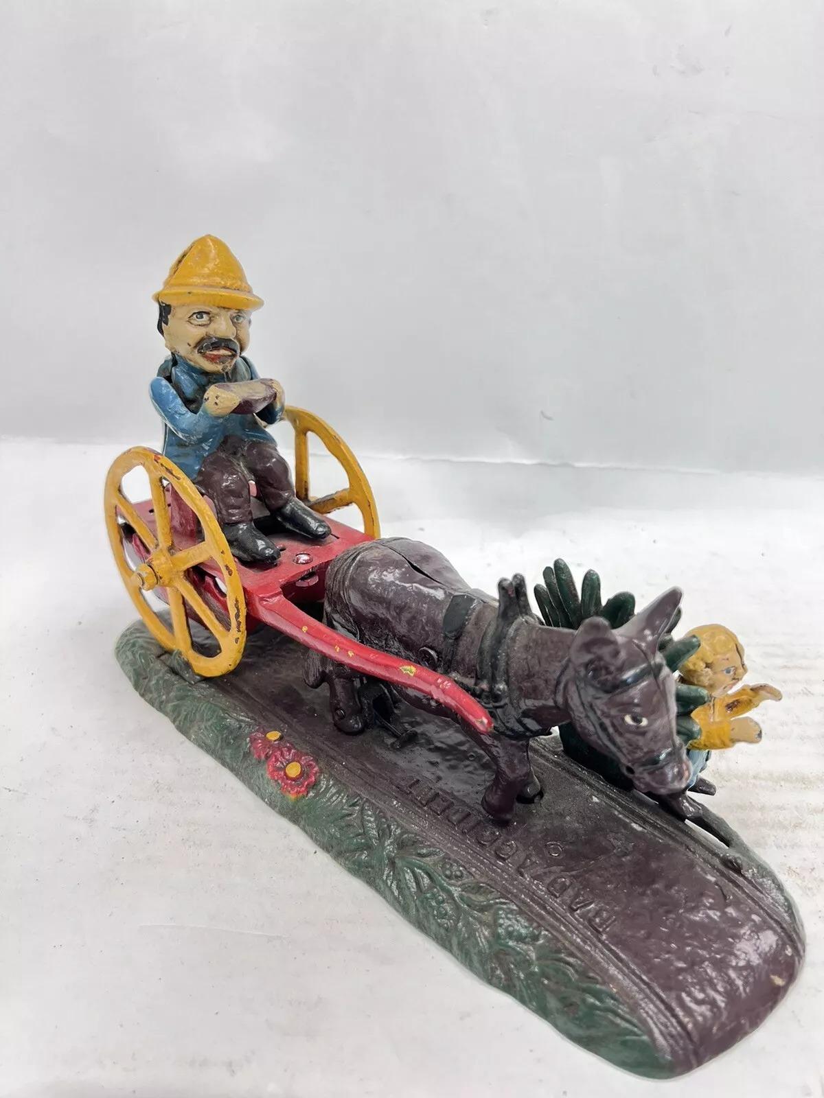 Vintage Cast Iron Coin Still Bank Bad Accident Replica James D Capron ...