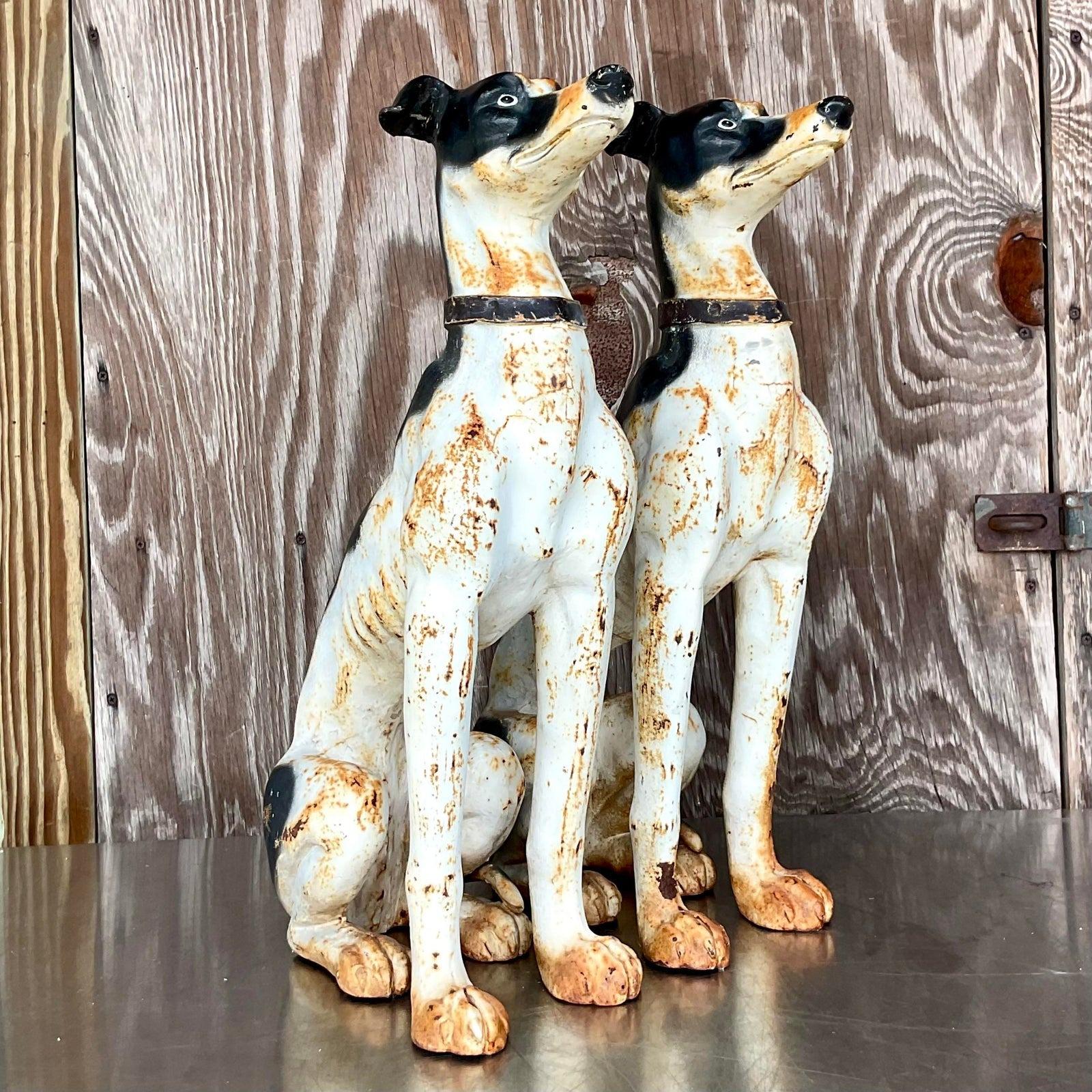 Vintage Cast Iron Dogs - a Pair For Sale at 1stDibs