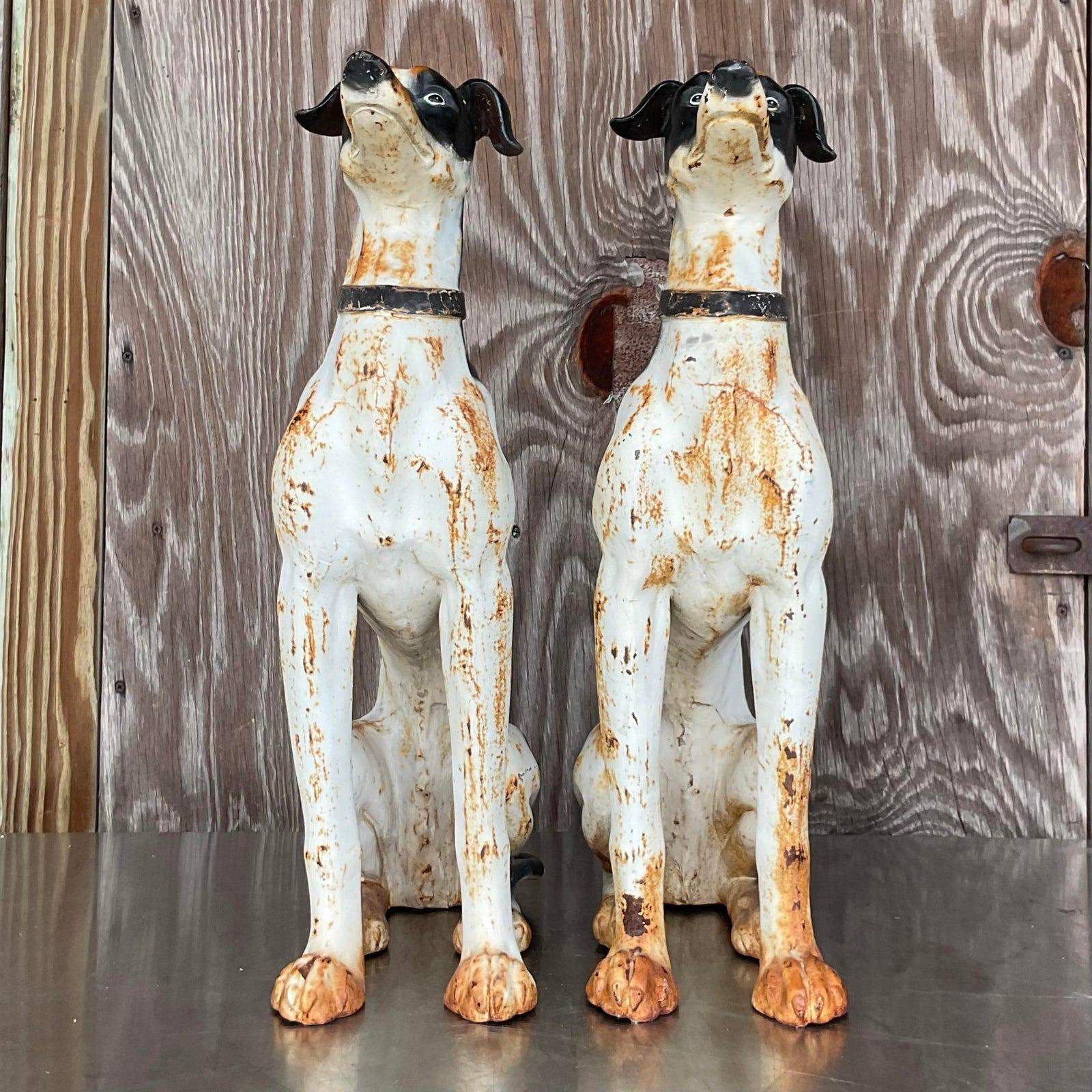 Vintage Cast Iron Dogs - a Pair For Sale at 1stDibs