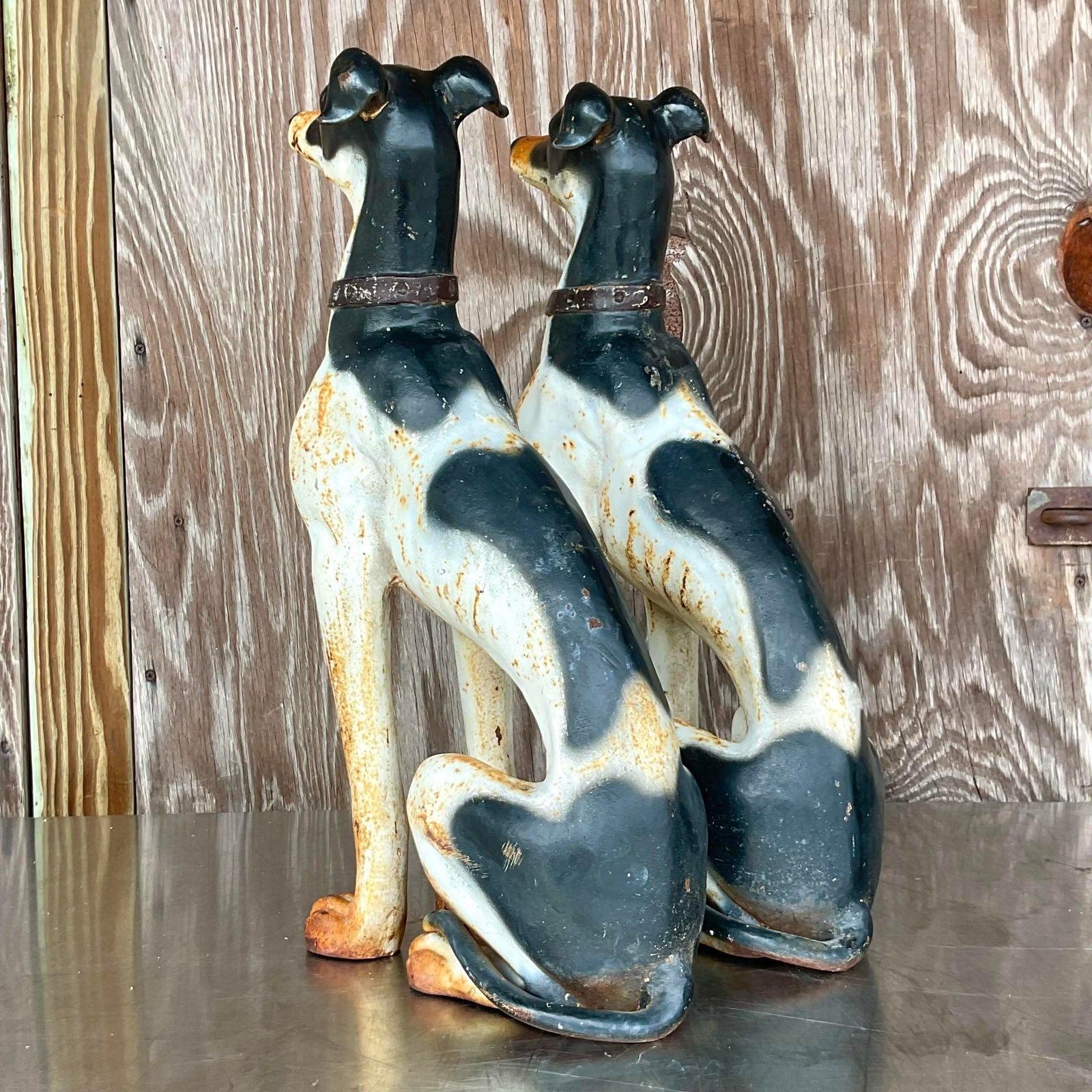 Vintage Cast Iron Dogs - a Pair For Sale at 1stDibs