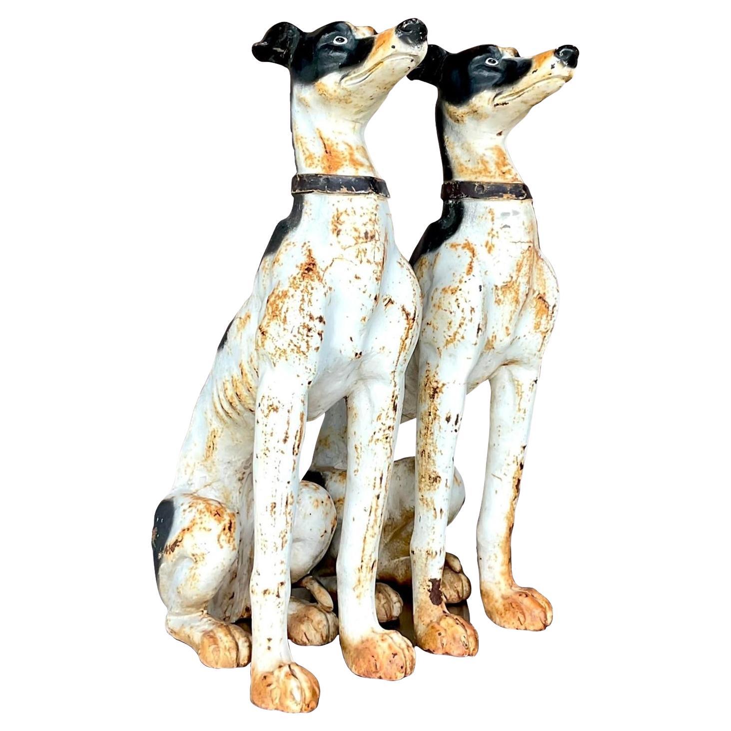 Vintage Cast Iron Dogs - a Pair For Sale at 1stDibs