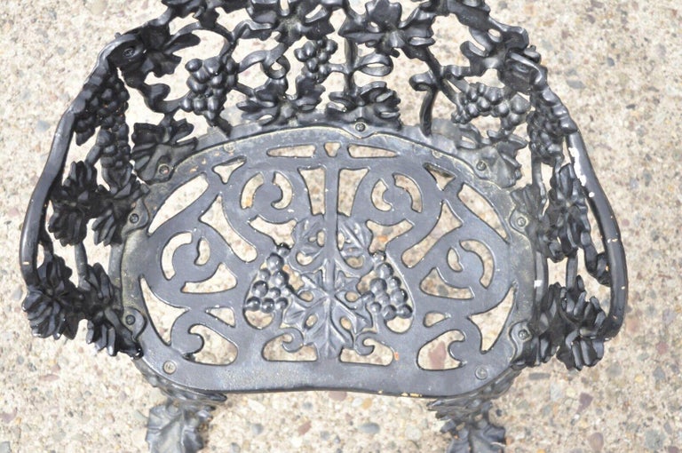 Vintage Cast Iron French Victorian Grapevine Small Garden Accent Side ...