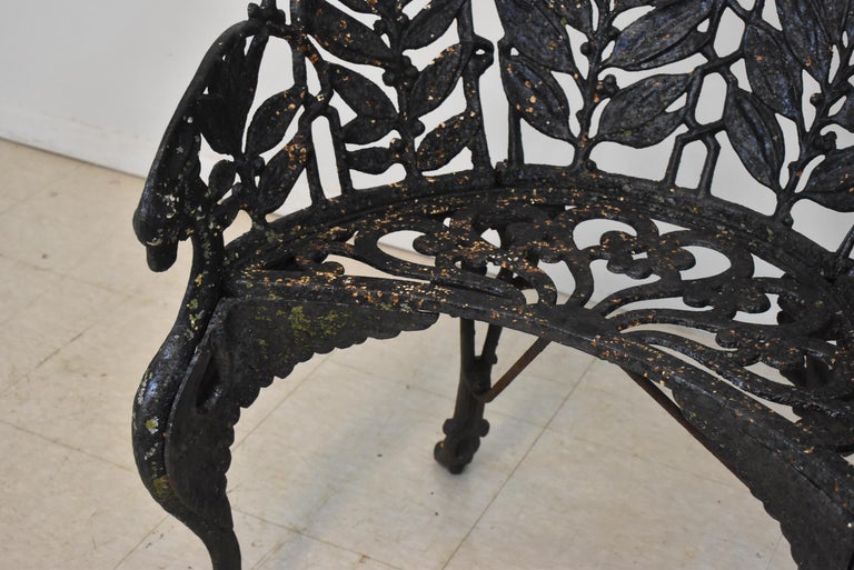 Vintage Cast Iron Winged Dragon Griffin Garden Bench Seat For Sale at ...