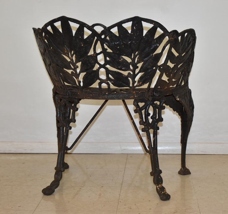 Vintage Cast Iron Winged Dragon Griffin Garden Bench Seat For Sale at ...