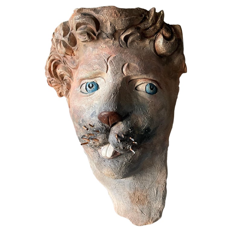 Vintage Cast Plaster Tribal Animal Mask at 1stDibs