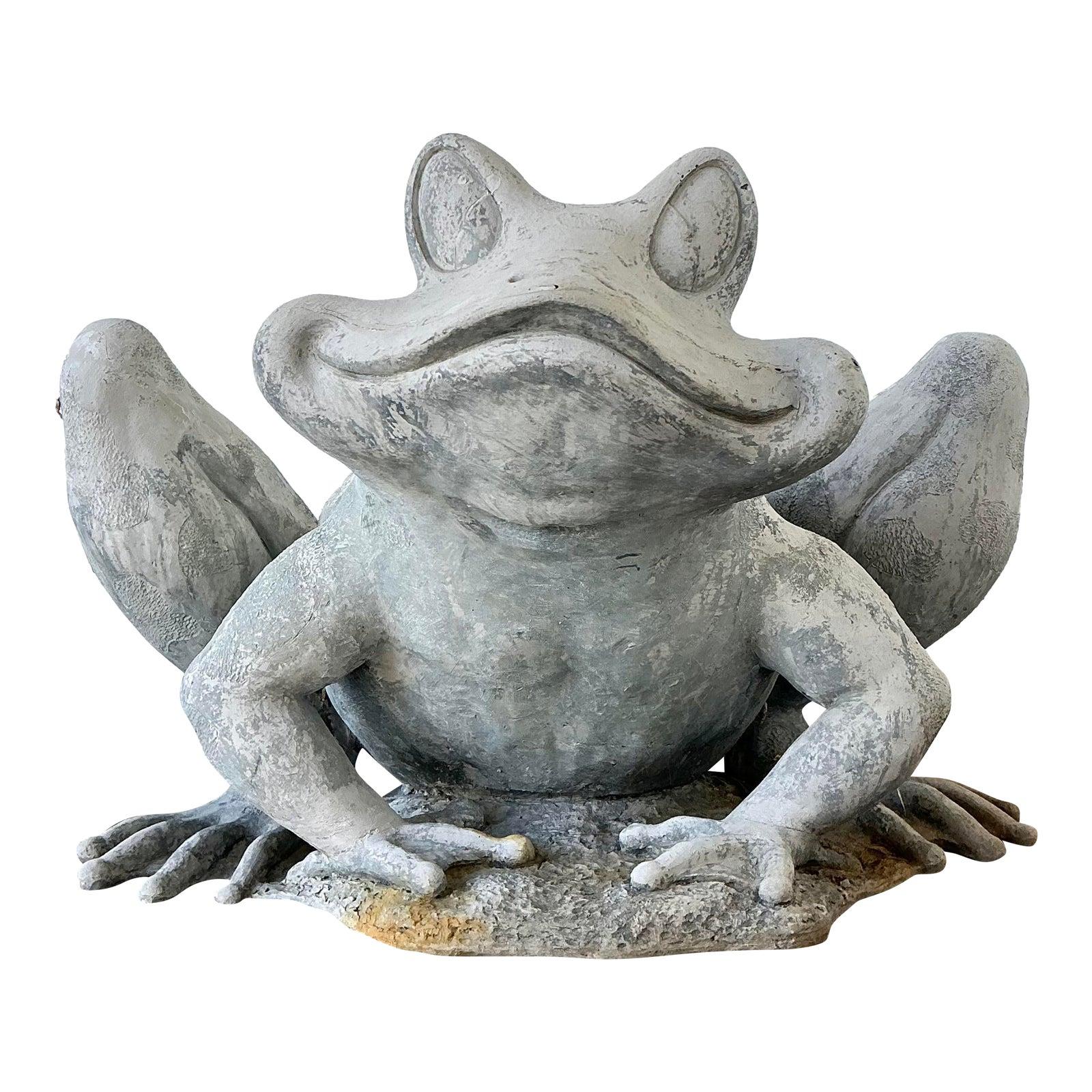 Vintage Cast Resin Frog Planter For Sale at 1stDibs