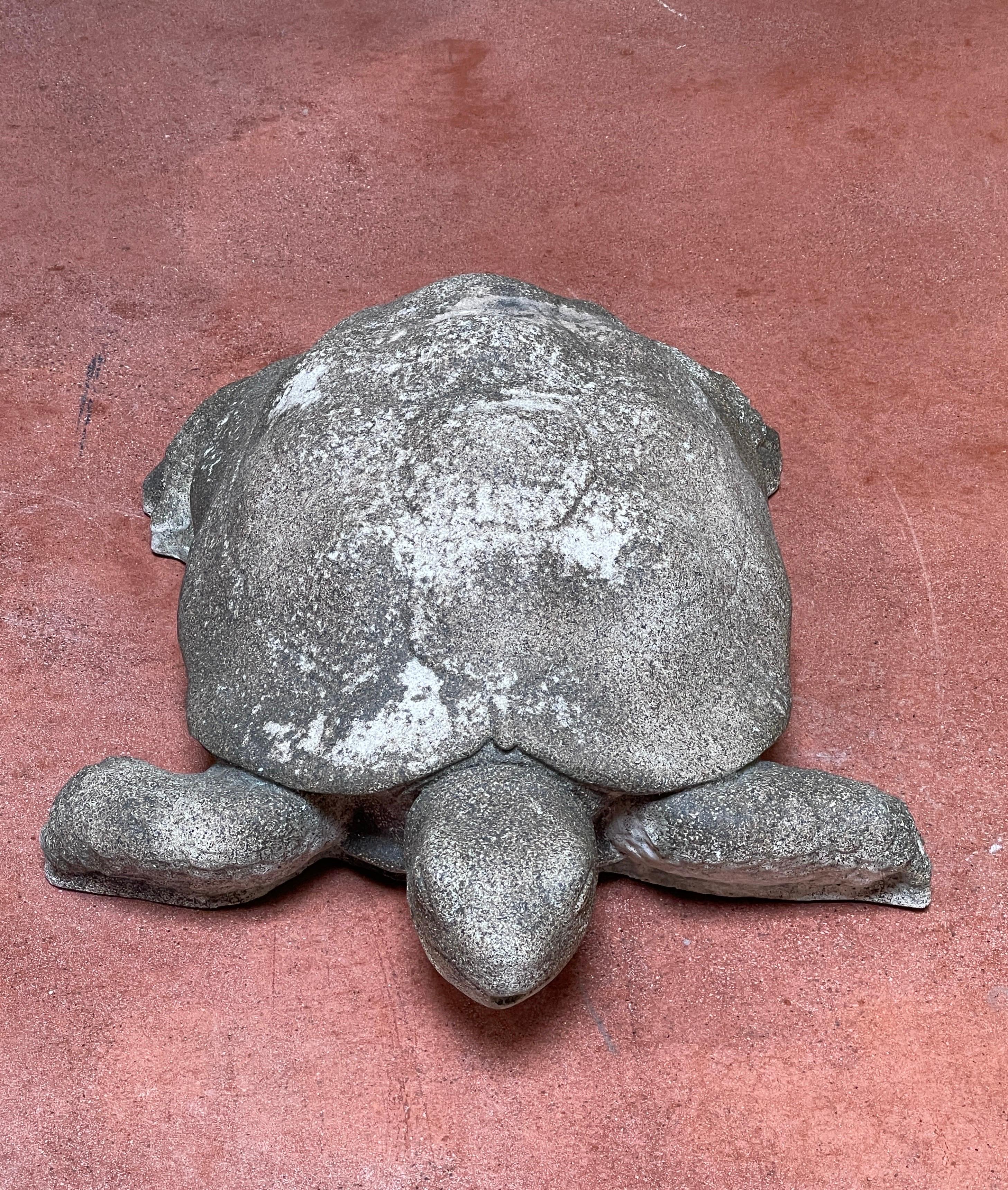 Vintage Cast Stone Life Size Model of a Sea Turtle/Fountain For Sale at ...