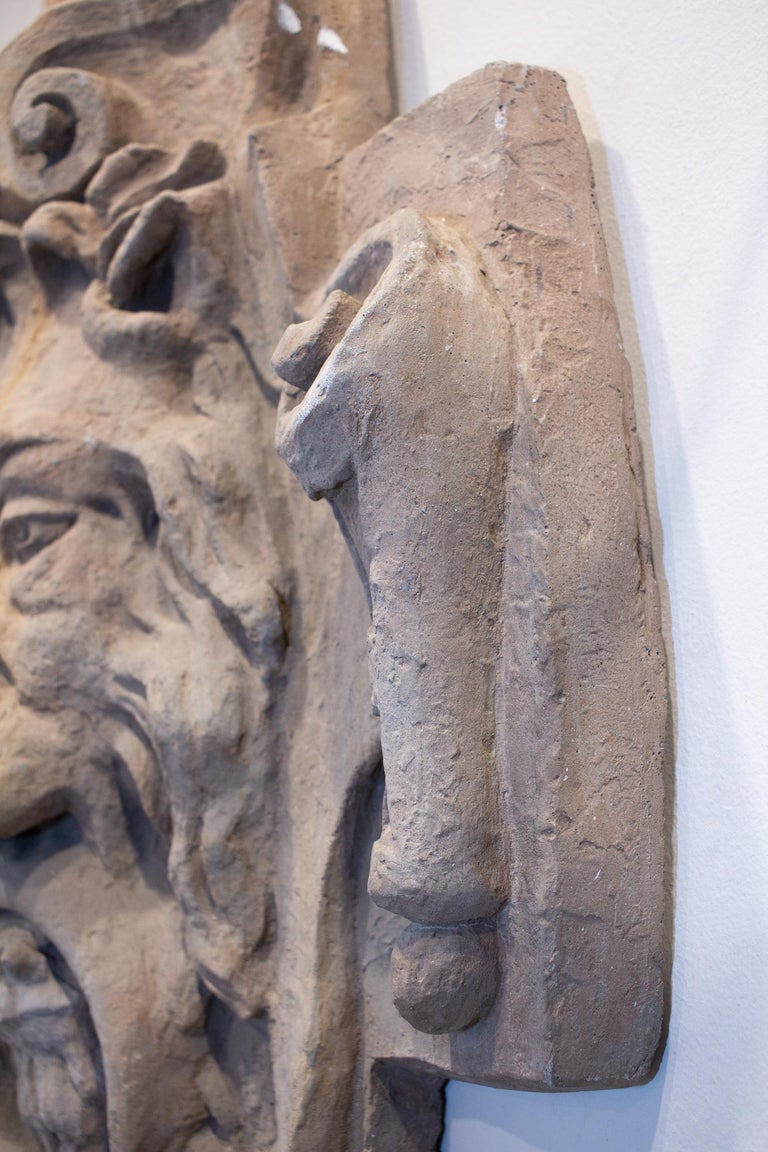 Vintage Cast Stone Lion Plaque at 1stDibs