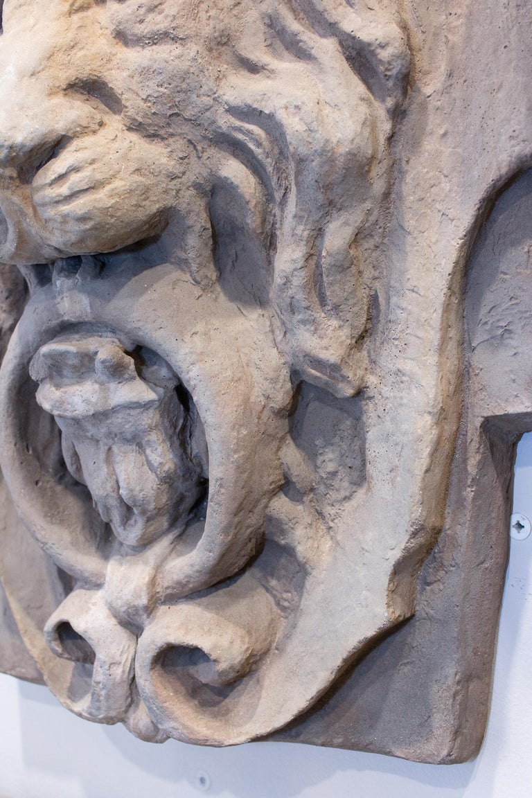 Vintage Cast Stone Lion Plaque at 1stDibs
