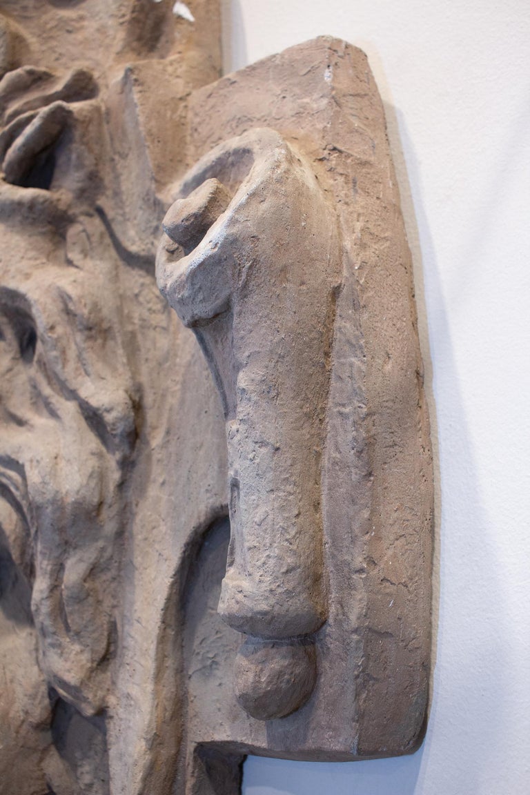 Vintage Cast Stone Lion Plaque at 1stDibs