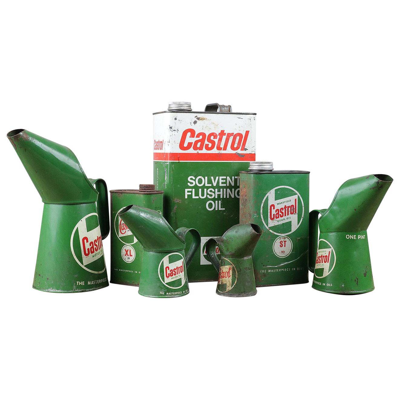 Vintage Castrol Metal Oil Cans and Jugs, 20th Century For Sale at 1stDibs