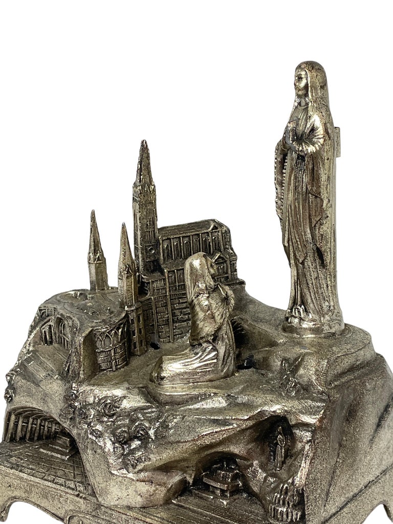Vintage Catholic Lourdes Souvenir Building with Music Box, France 1920s ...