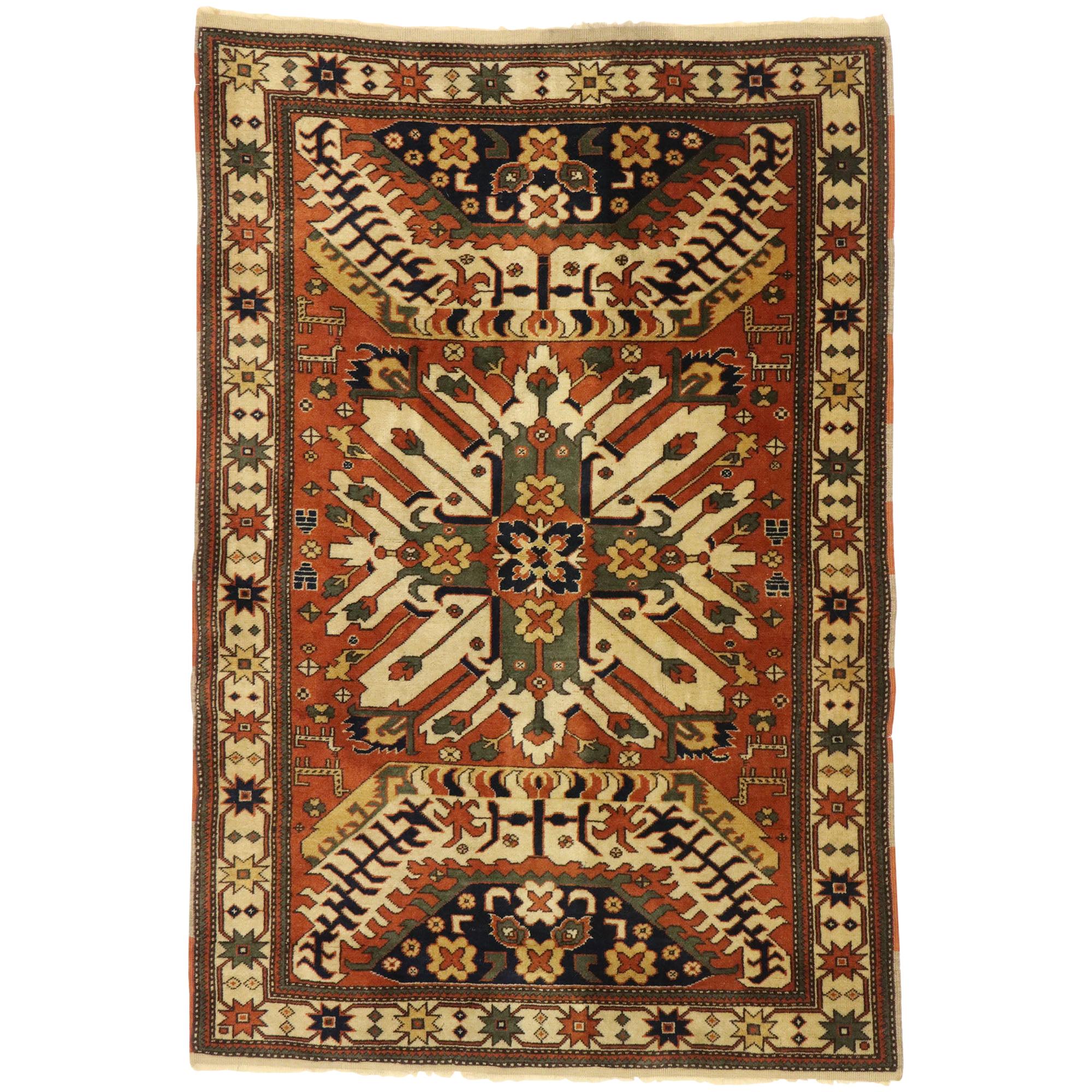 Antique Caucasian Eagle Kazak Rug at 1stDibs