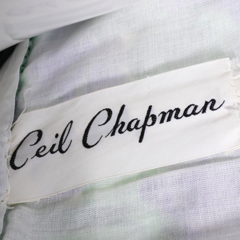 Vintage Ceil Chapman 1950s Purple and Green Floral Dress W Ruching For ...