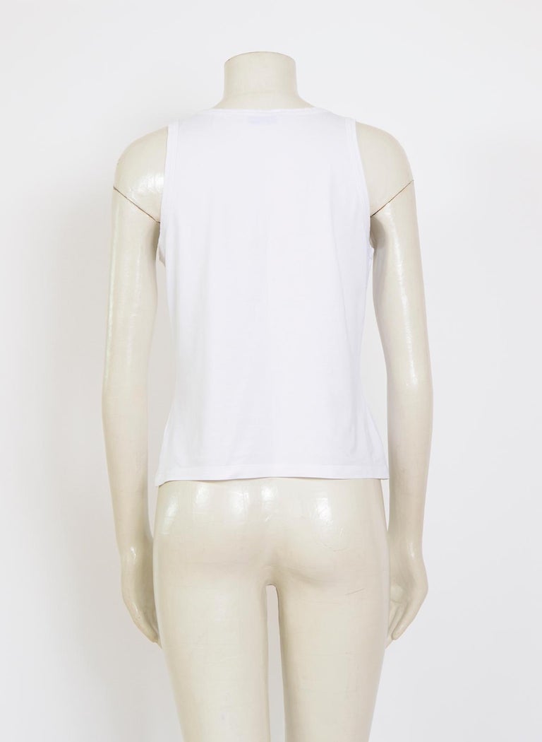 Vintage Céline 1990s printed cotton logo chain belt tank top For Sale ...