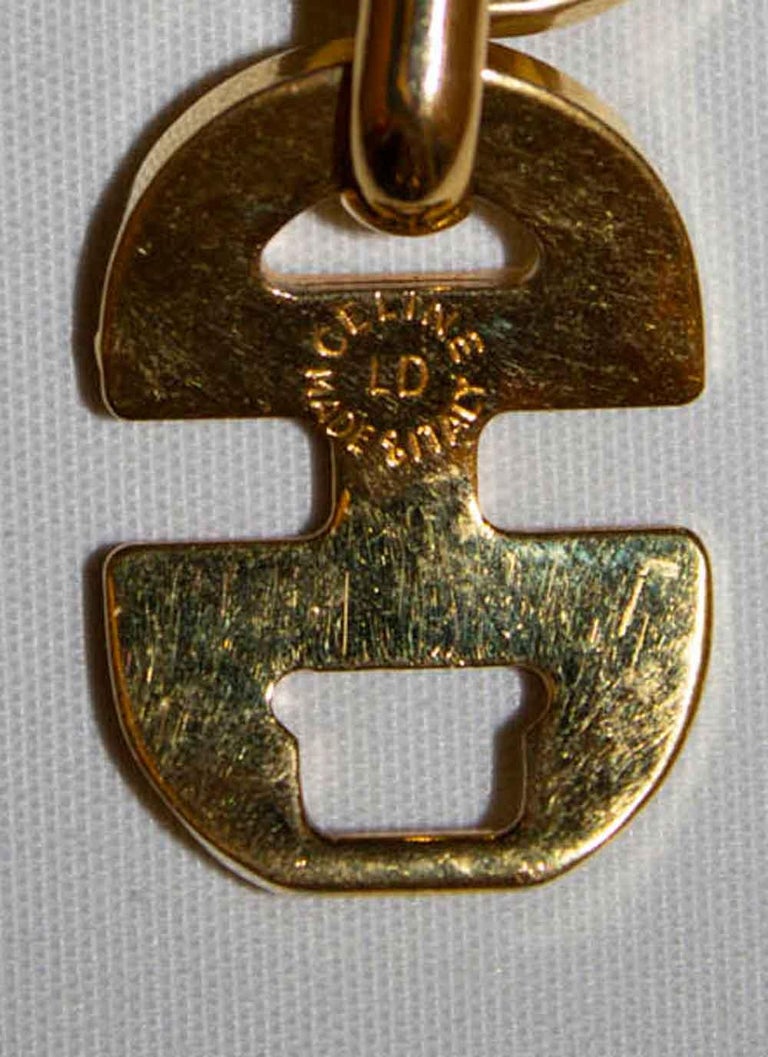 Vintage Celine Gold Chain Bracelet For Sale at 1stDibs