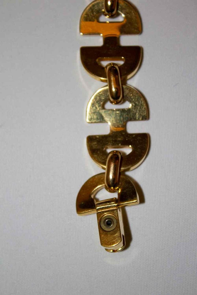 Vintage Celine Gold Chain Bracelet For Sale at 1stDibs