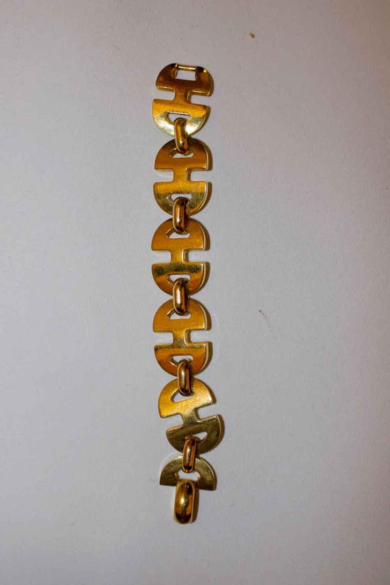Vintage Celine Gold Chain Bracelet For Sale at 1stDibs