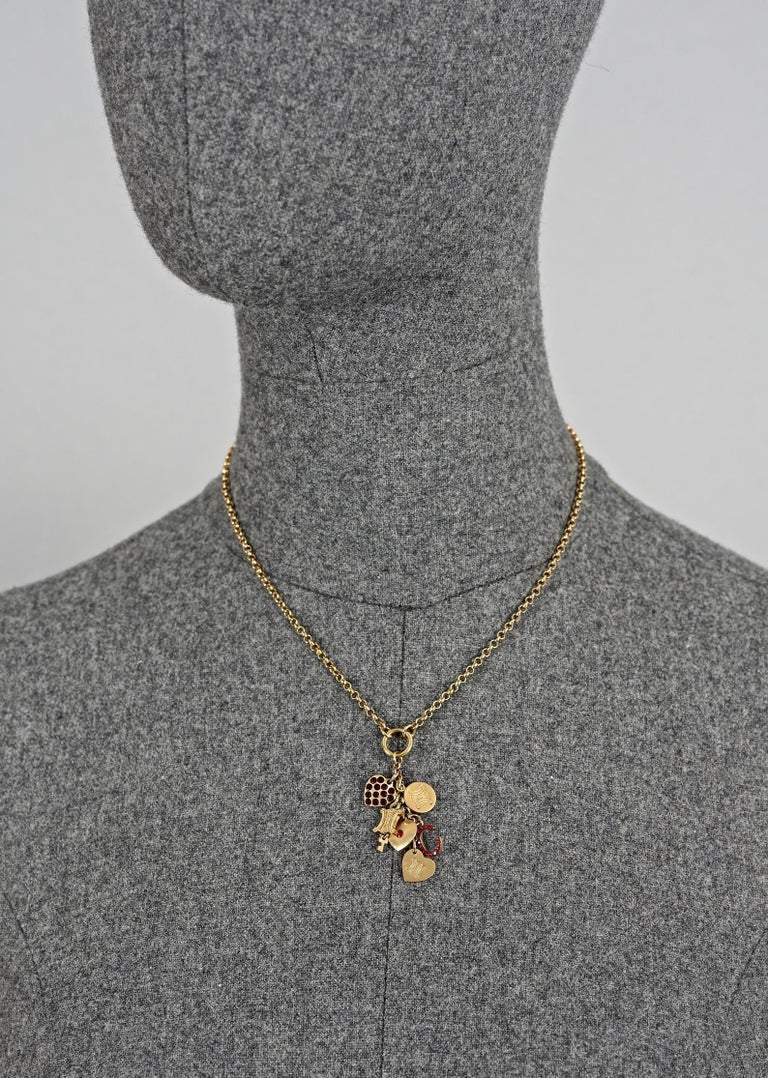 Vintage CELINE Logo Multiple Charm Necklace at 1stDibs | celine logo ...