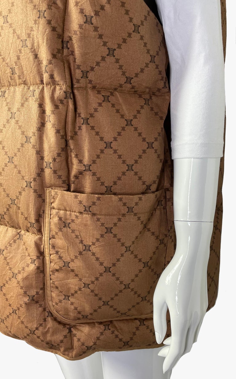 Vintage Celine Logo Puffer Vest by Michael Kors, 1990s For Sale at 1stDibs