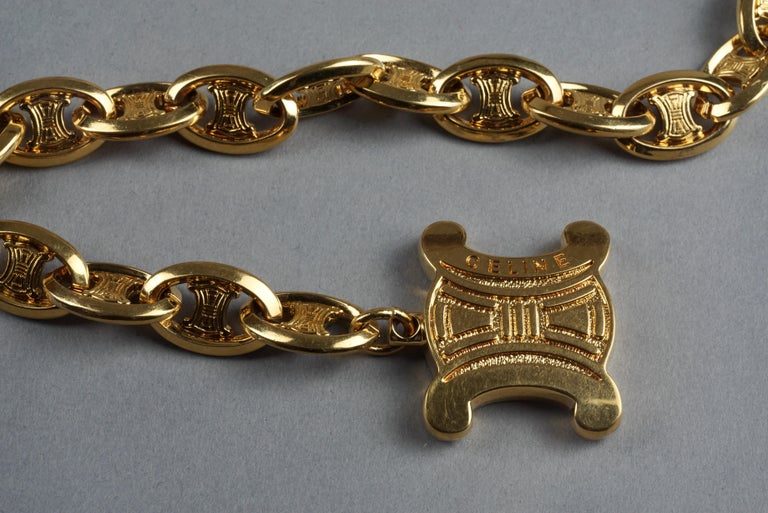 Vintage CELINE PARIS Logo Chain Link Necklace Belt at 1stDibs | vintage ...