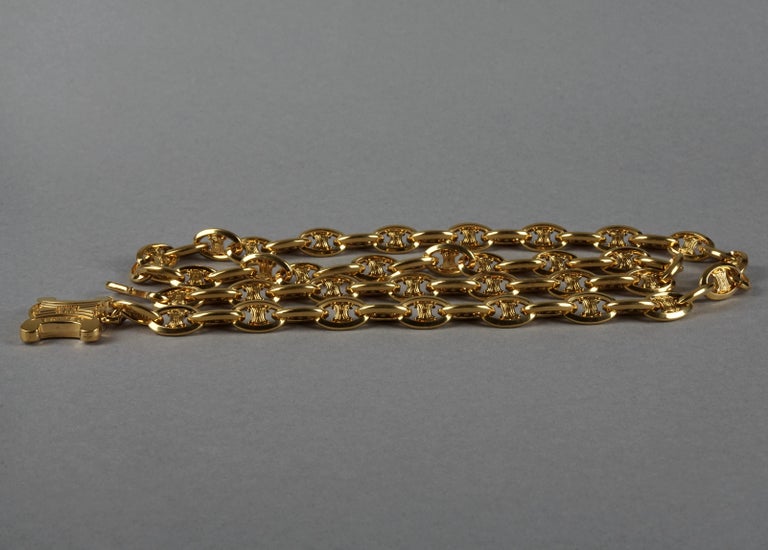 Vintage CELINE PARIS Logo Chain Link Necklace Belt at 1stDibs | vintage ...