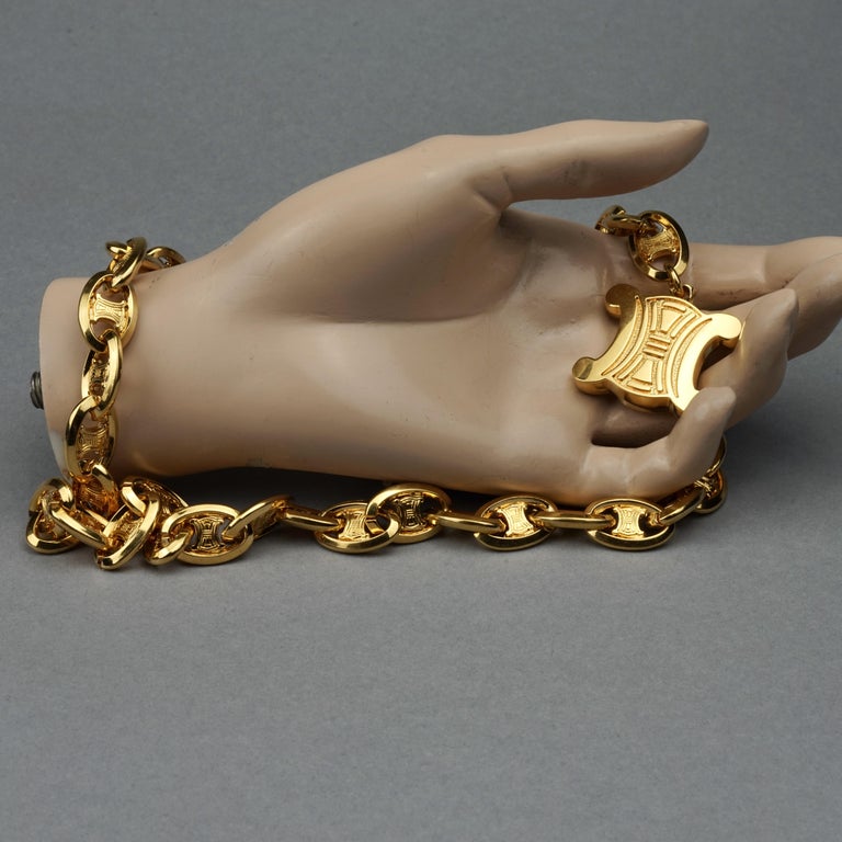 Vintage CELINE PARIS Logo Chain Link Necklace Belt at 1stDibs | vintage ...